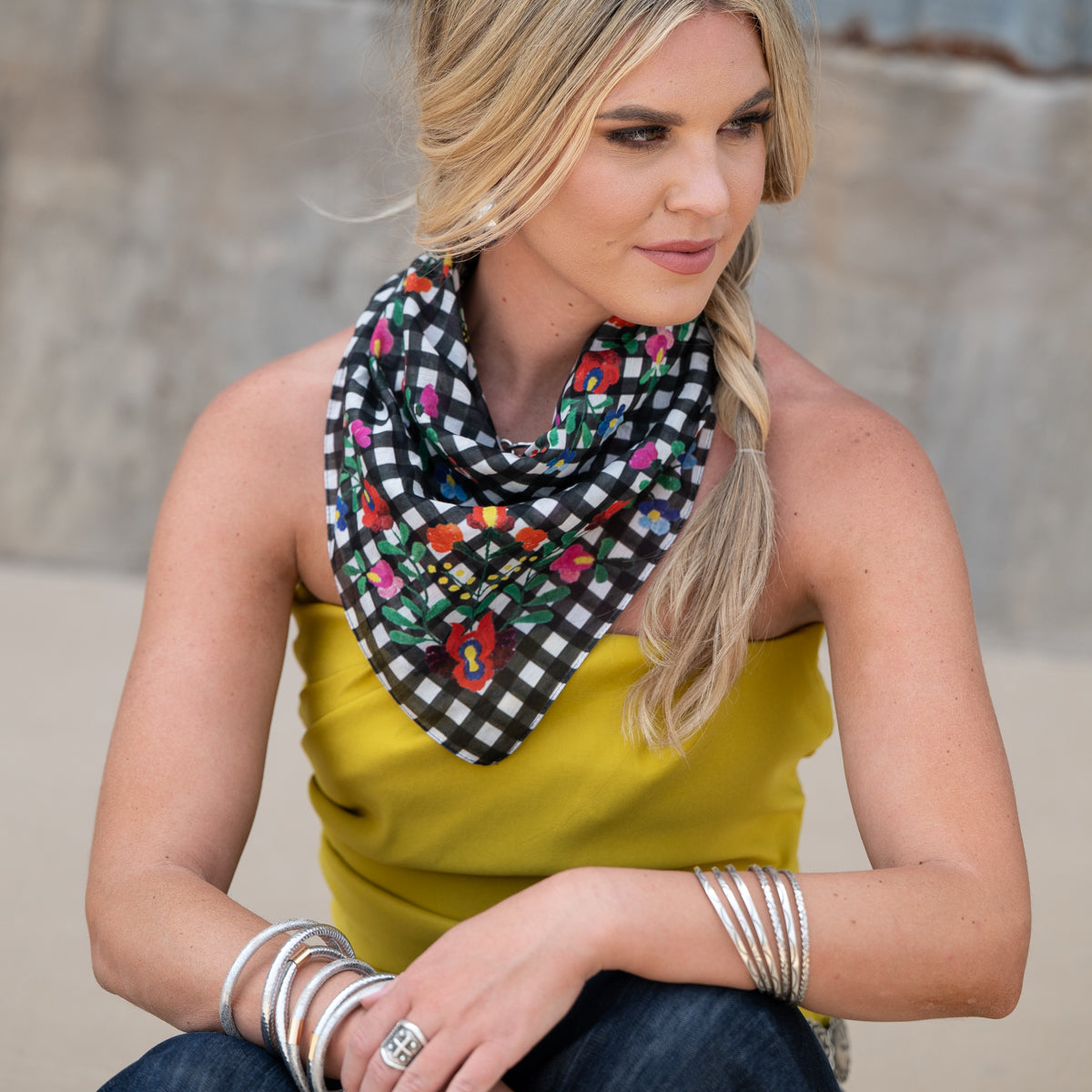 Gingham Style - Bandana – Fringe Scarves