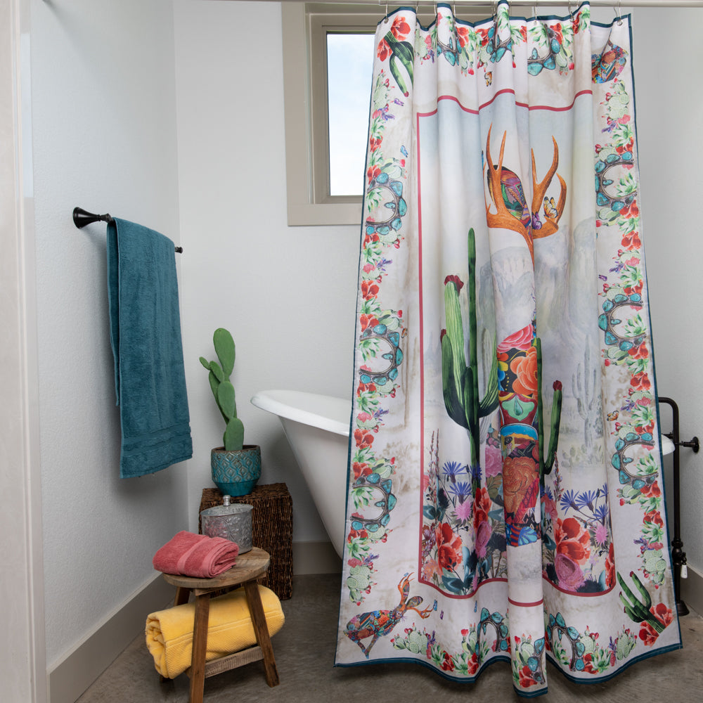 Fringe Shower Curtain - Jewelled Jackalope – Fringe Scarves