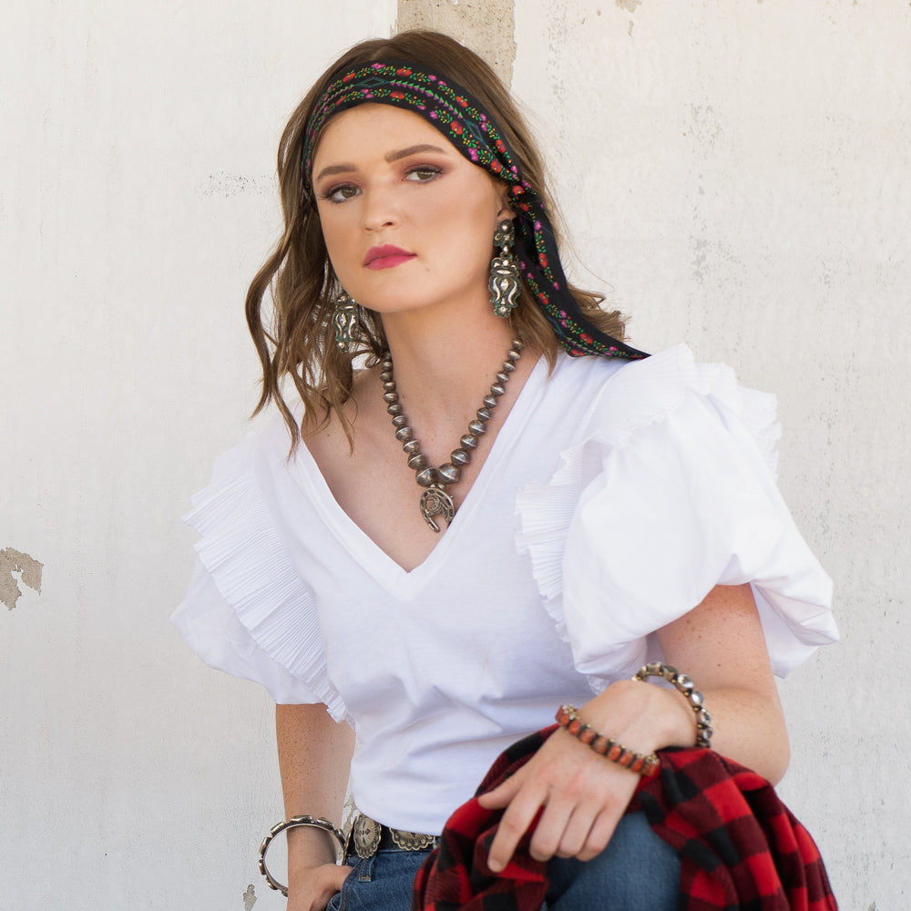 Twilly - Black Fiesta – Fringe Scarves